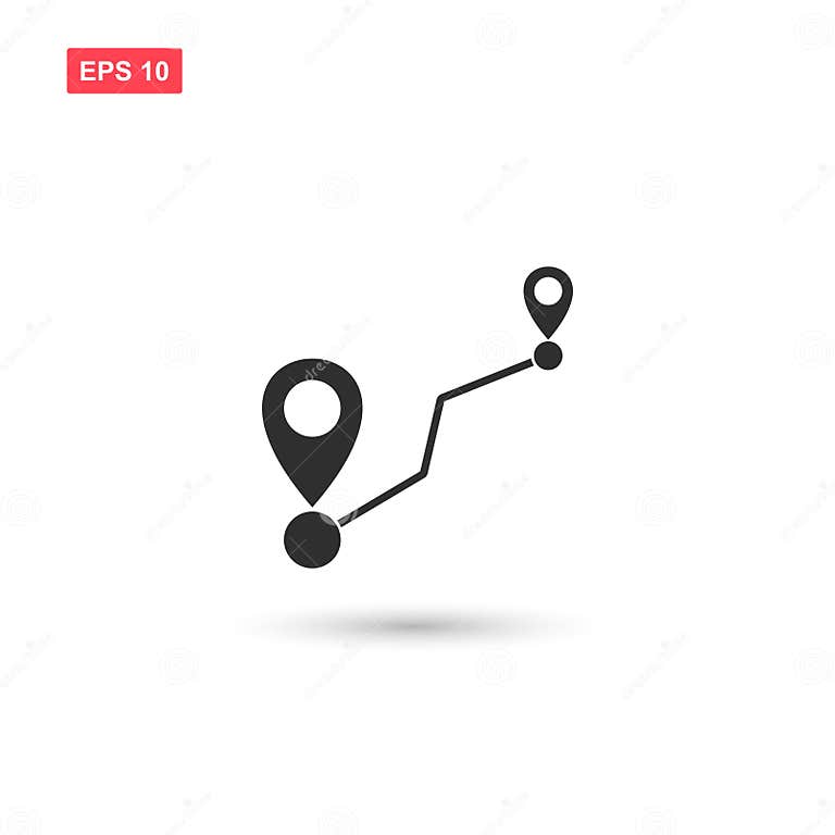Destination Track Point Icon Vector Isolated 3 Stock Vector ...