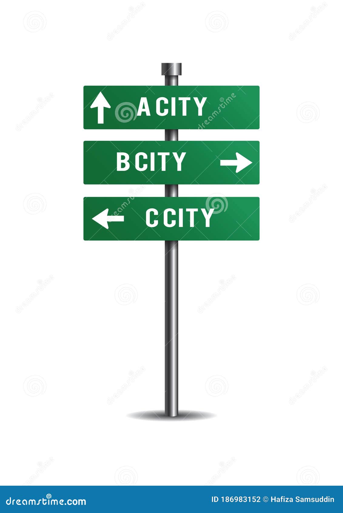 Destination Triple Sign. Vector Illustration Decorative Design Stock ...