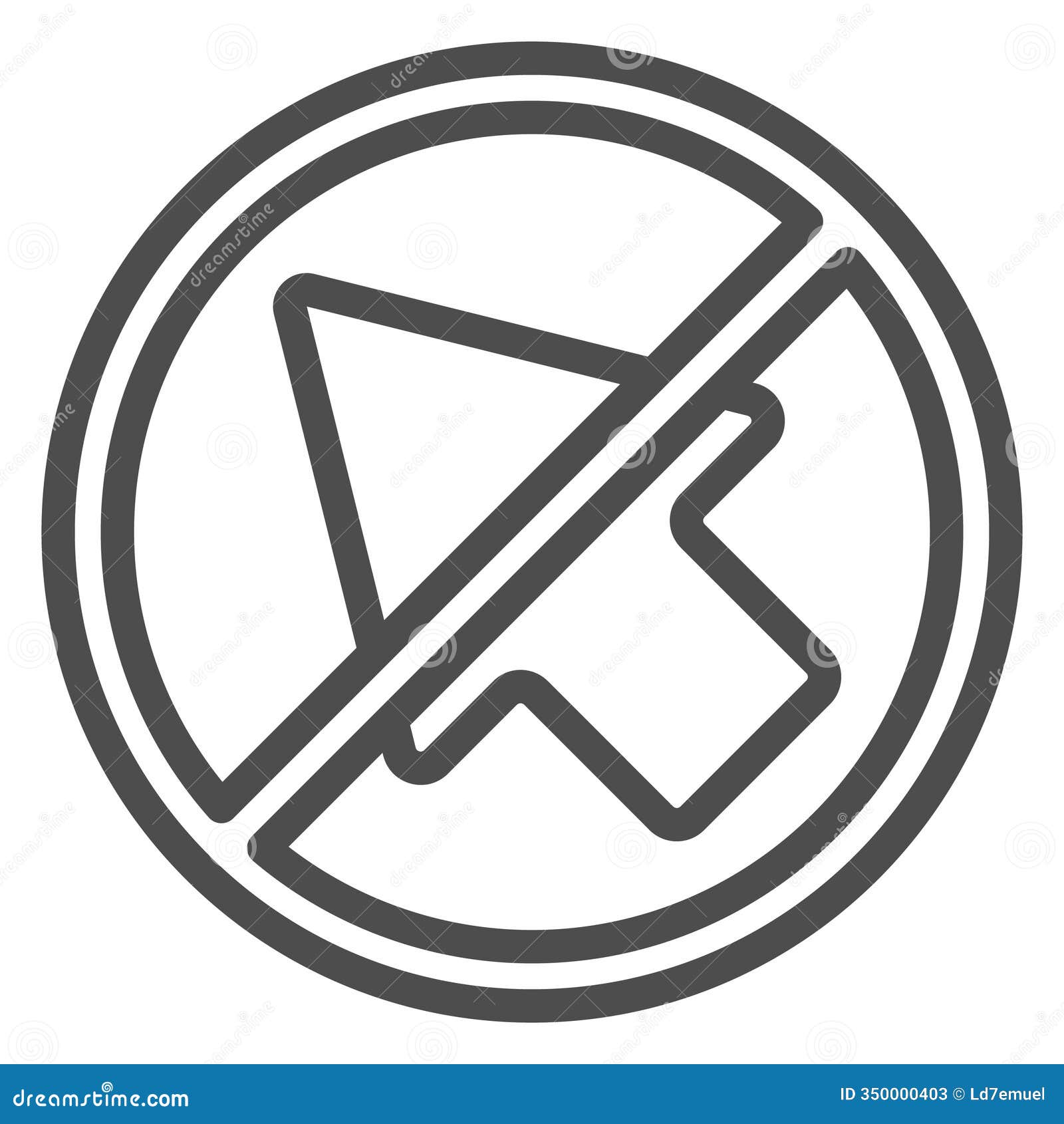 Destination Up Arrow Ban Line Icon, Prohibited Elements Concept. Vector ...