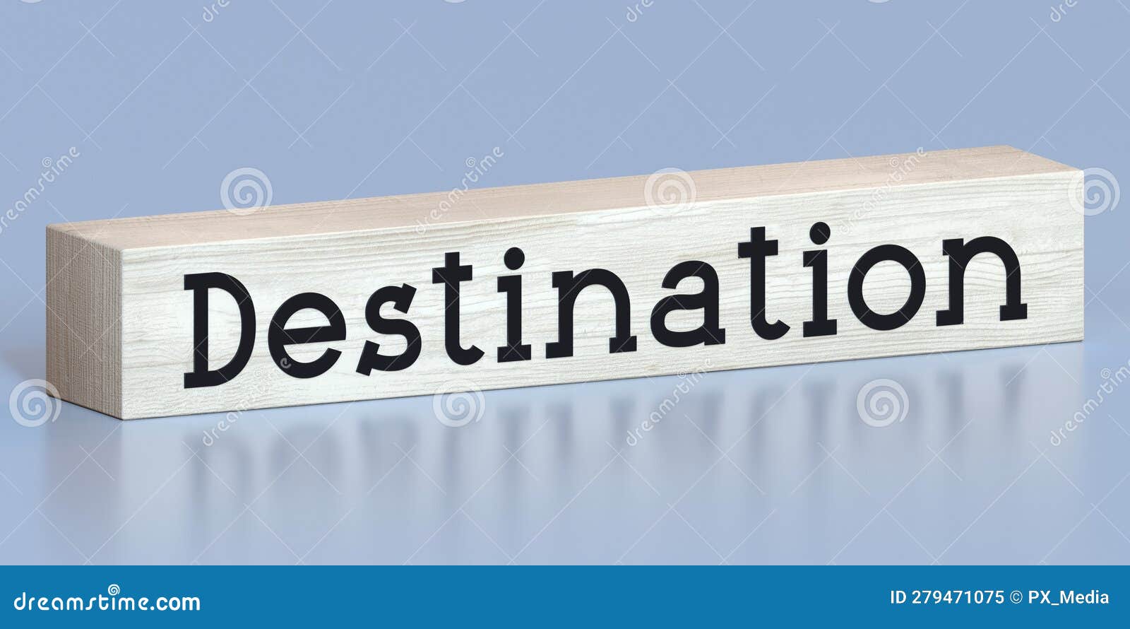Destination - Word on Wooden Block Stock Illustration - Illustration of ...