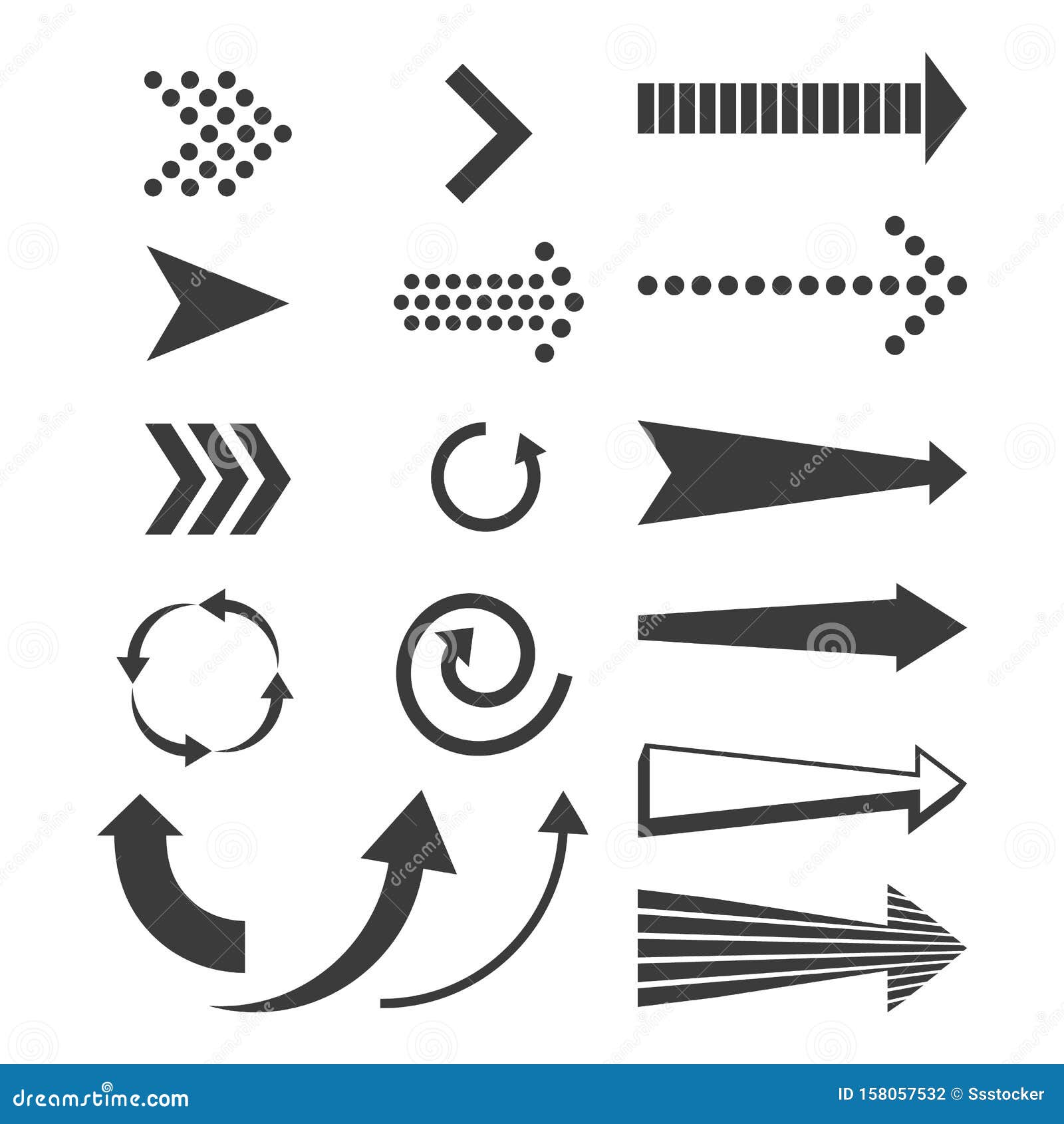 Destinations and Arrows Set Stock Vector - Illustration of reload, flat ...