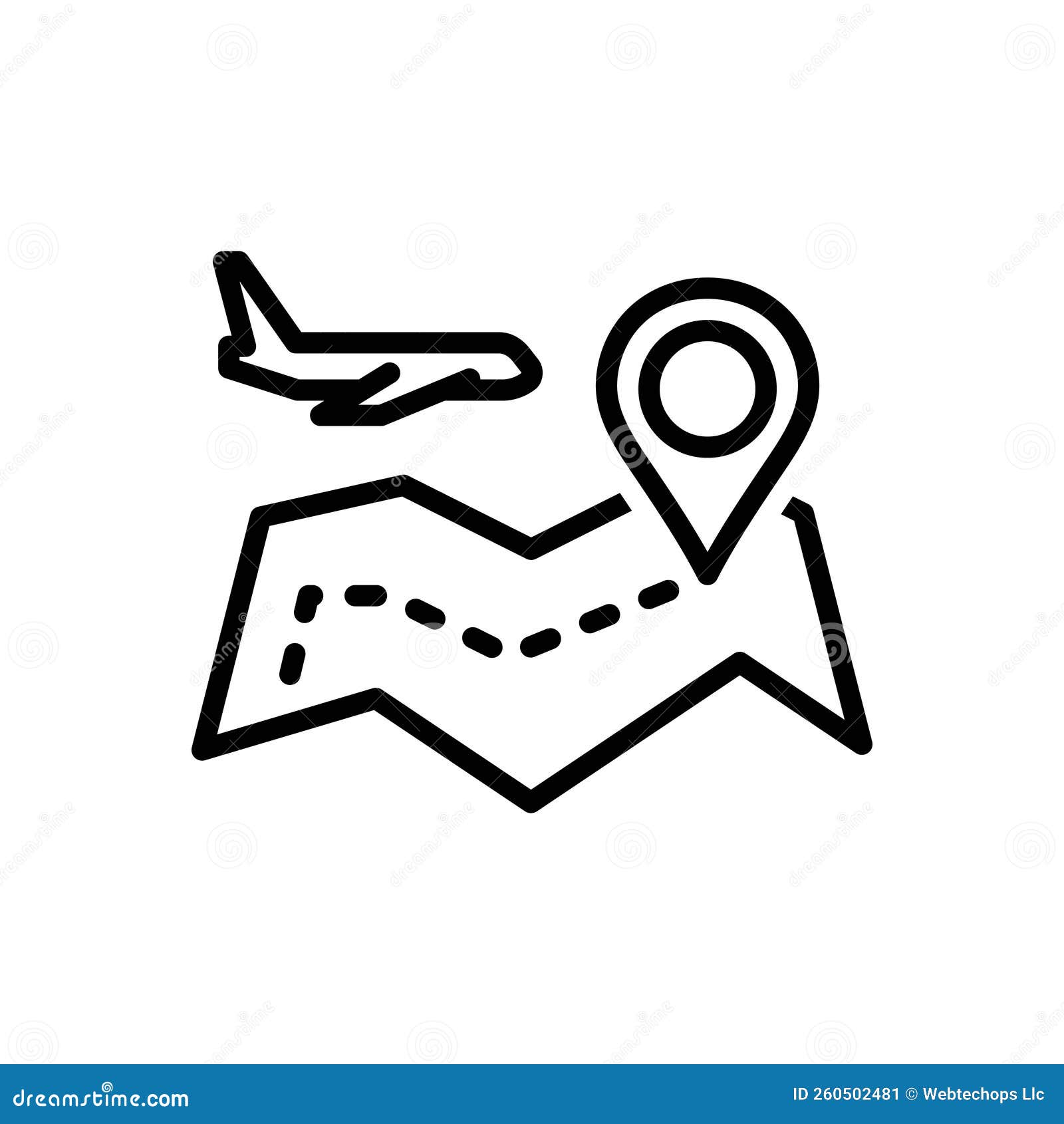 Black Line Icon for Destinations, Journey End and Travel Stock Vector ...