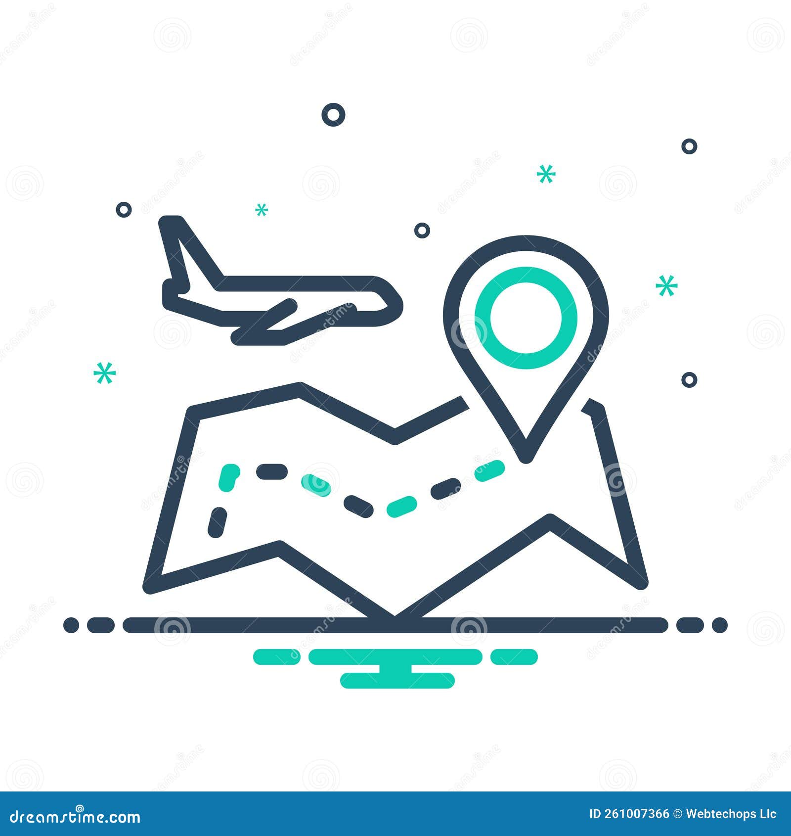 Mix Icon for Destinations, Journey End and Landing Stock Vector ...