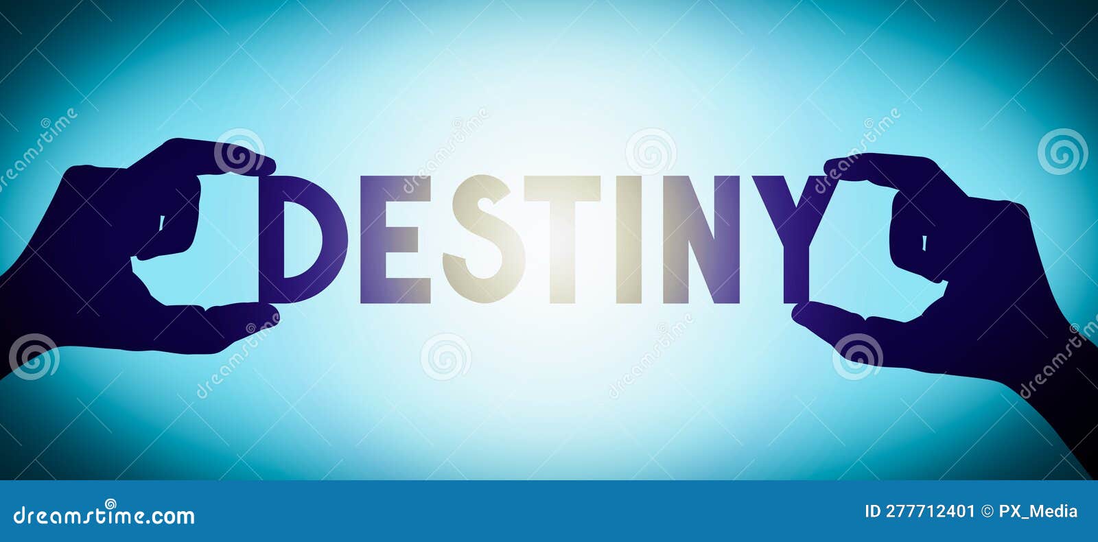 Destiny - Human Hands Holding Black Silhouette Word Stock Image - Image ...