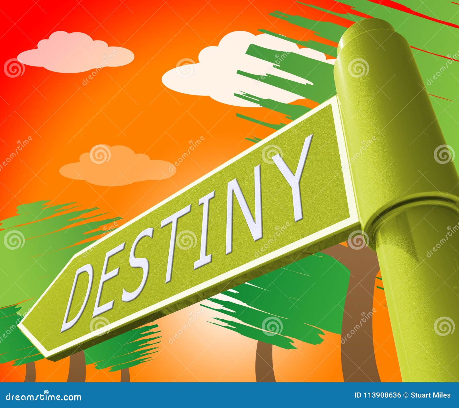 Destiny Sign Displaying Progress and Prophecy 3d Illustration Stock ...