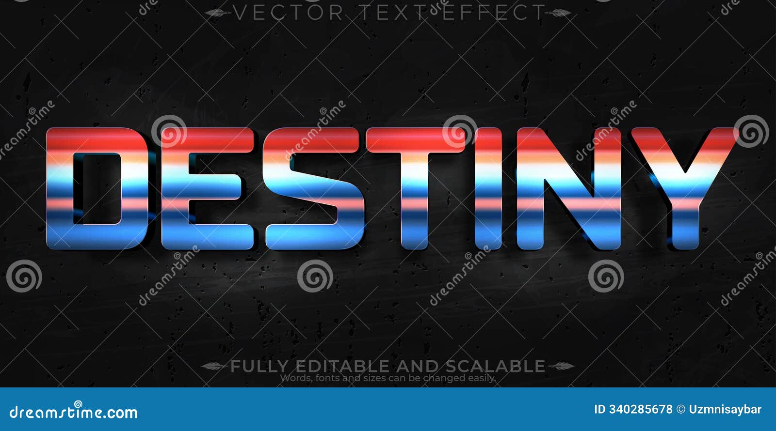 Destiny Text Effect, Editable Metallic and Shiny Text Style Stock ...