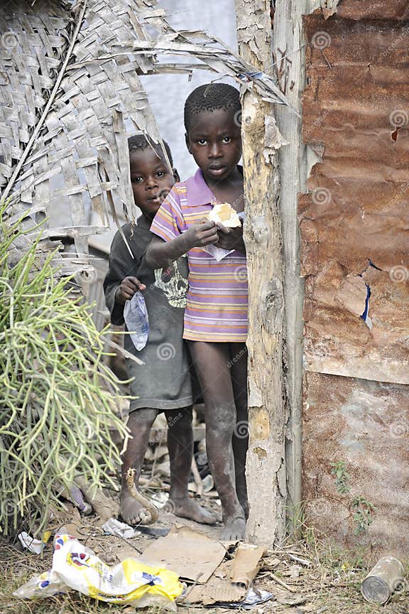 Destitute Kids Accepting Handout Editorial Stock Photo - Image of ...