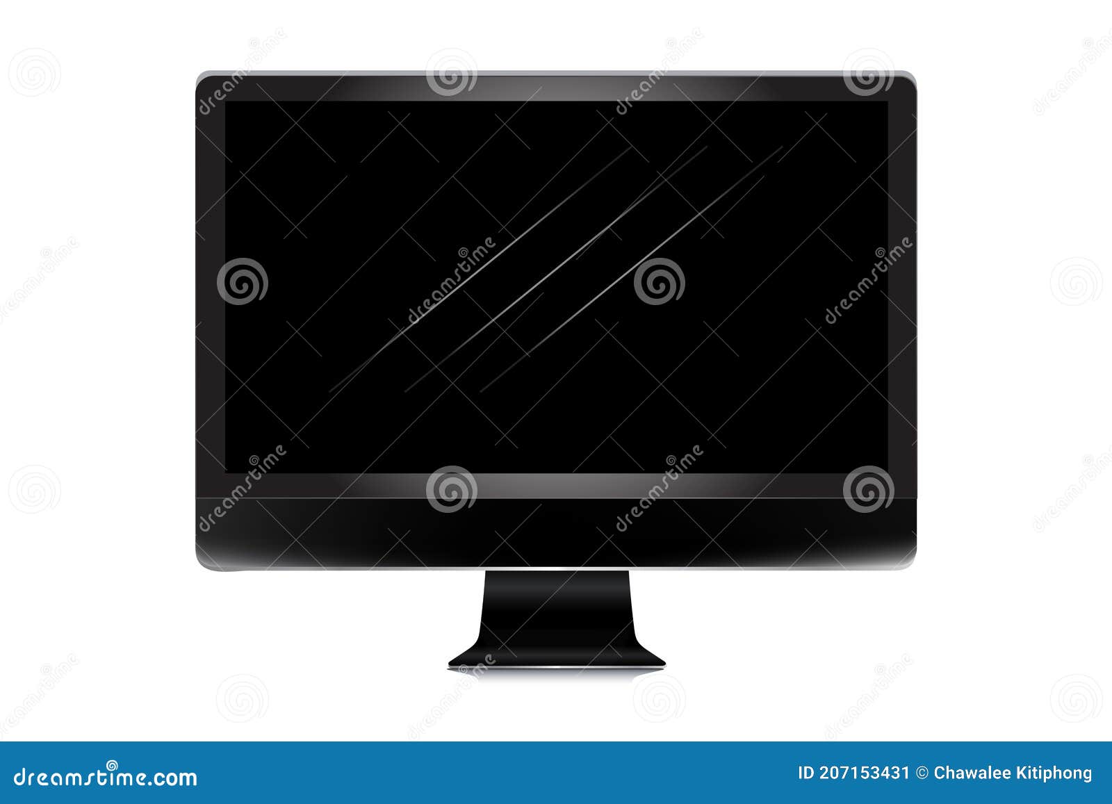 Destop Computer. Personal Computer Dark Screen Stock Vector ...