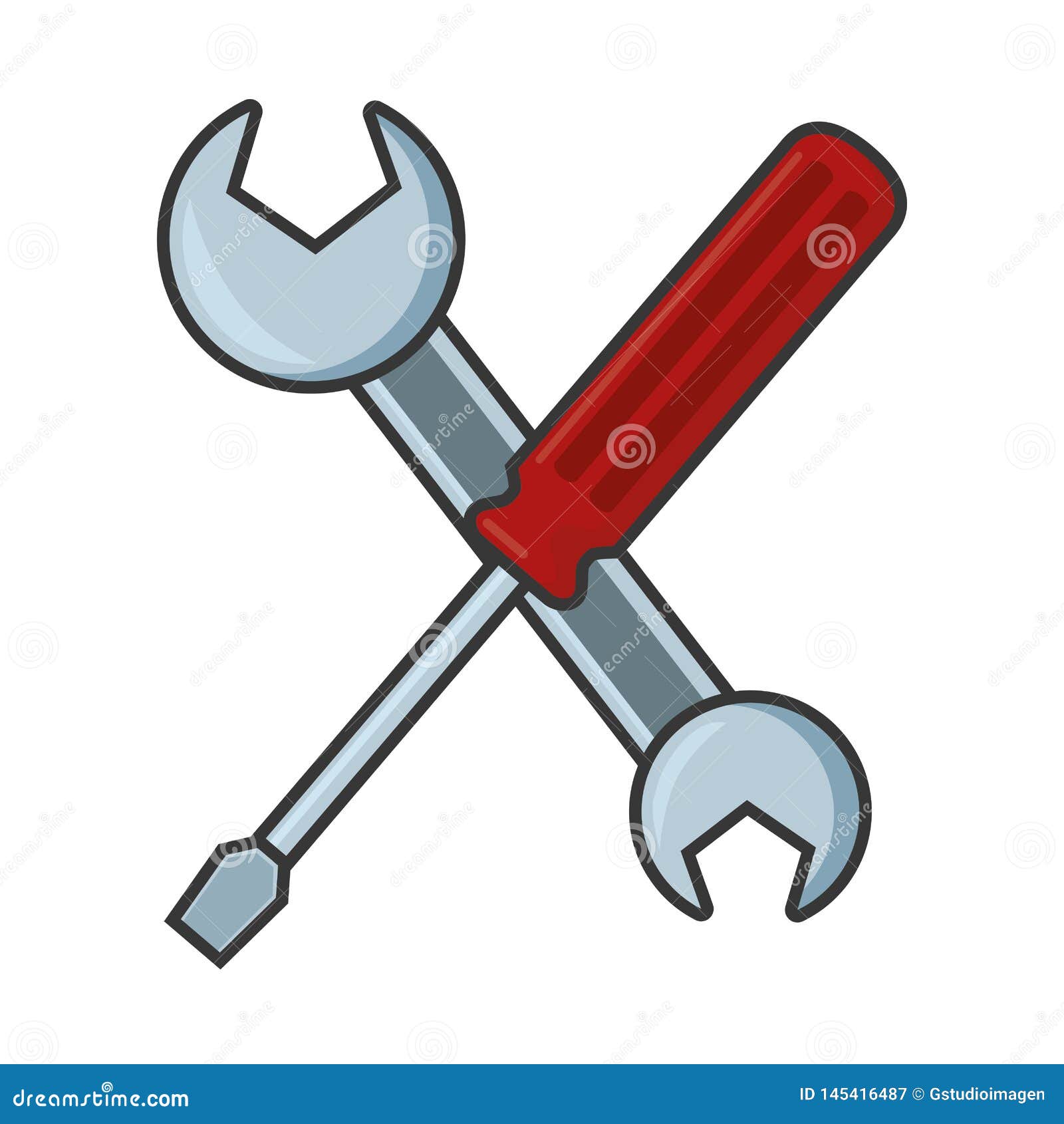 Destornillador Y Llave Inglesa Cruzados Ilustración del Vector ... Destornillador Y Llave Inglesa Cruzados Ilustración del Vector ...