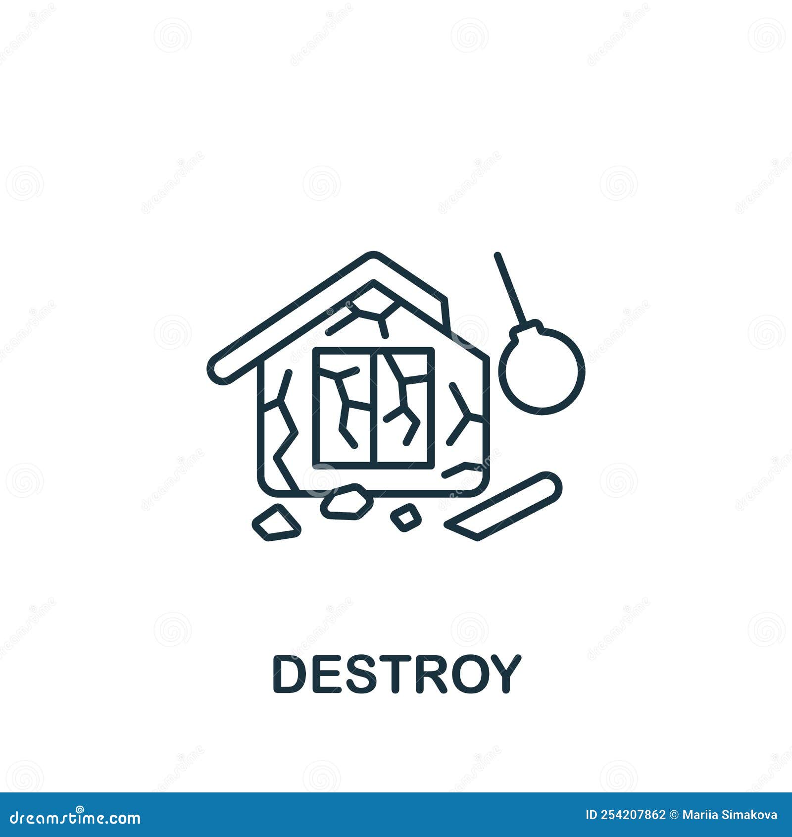 Destroy Icon. Line Simple Line Protest Icon for Templates, Web Design ...
