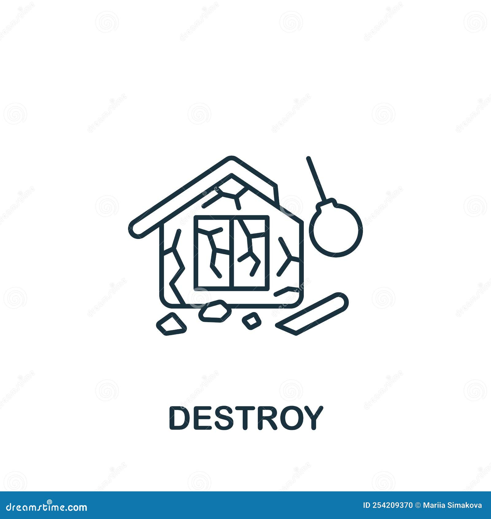 Destroy Icon. Line Simple Line Protest Icon for Templates, Web Design ...