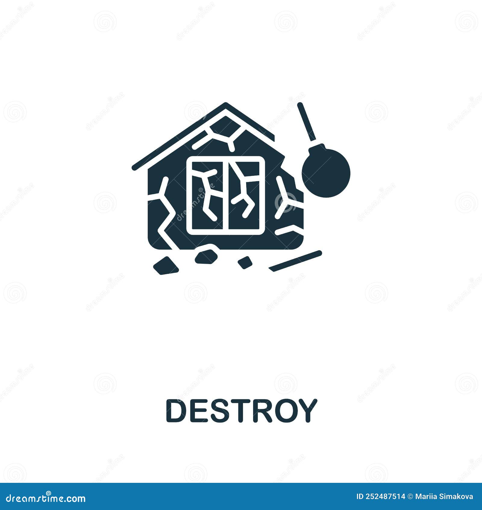 Destroy Icon. Monochrome Simple Line Protest Icon for Templates, Web ...