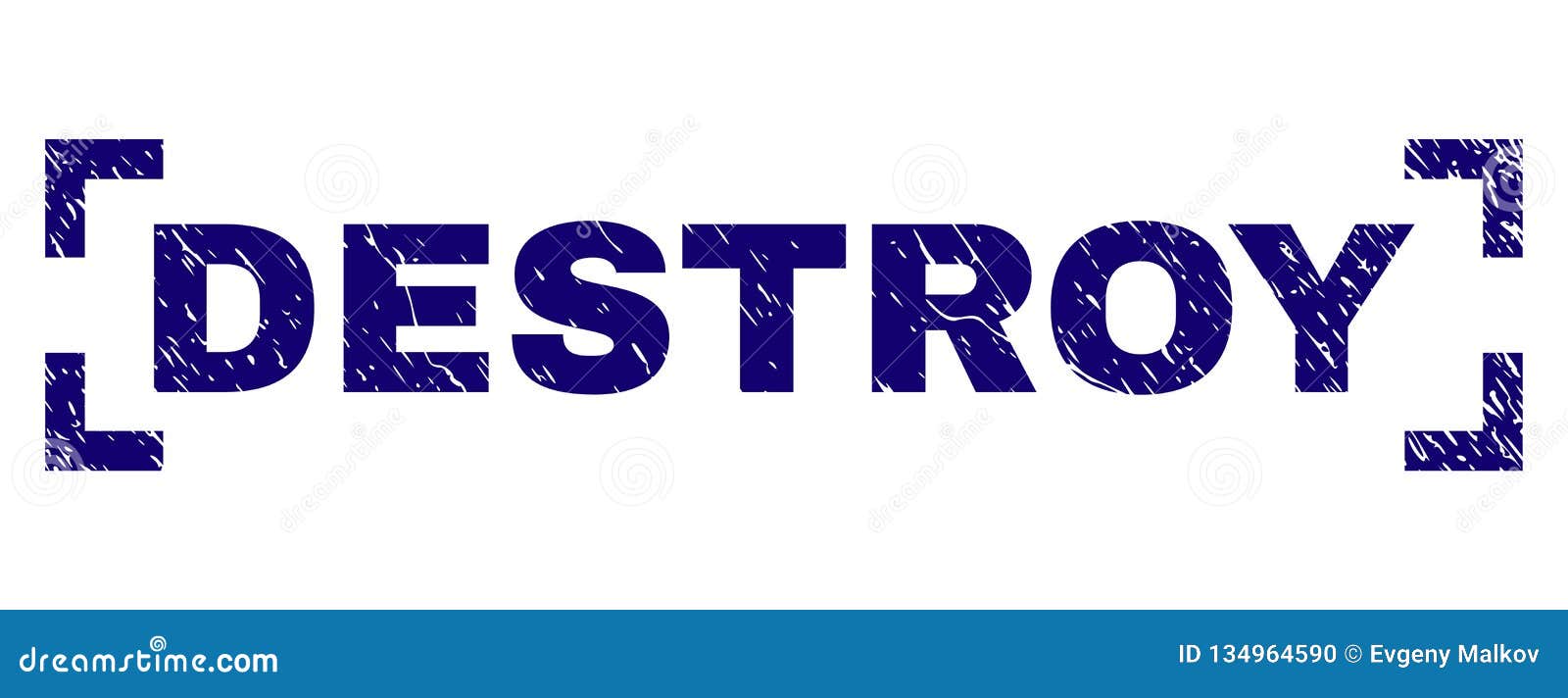 Scratched Textured DESTROY Stamp Seal between Corners Stock Vector ...