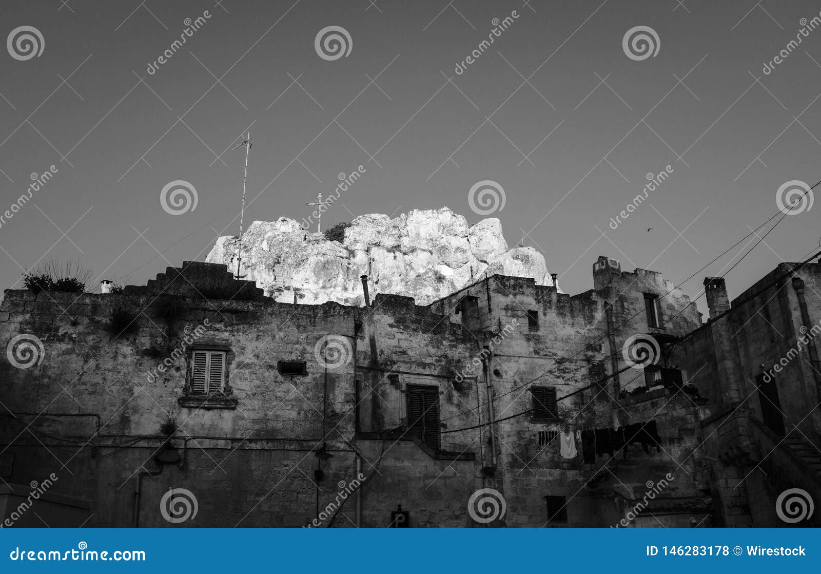 Destroyed Architecture with Great White Mountain in the Background ...