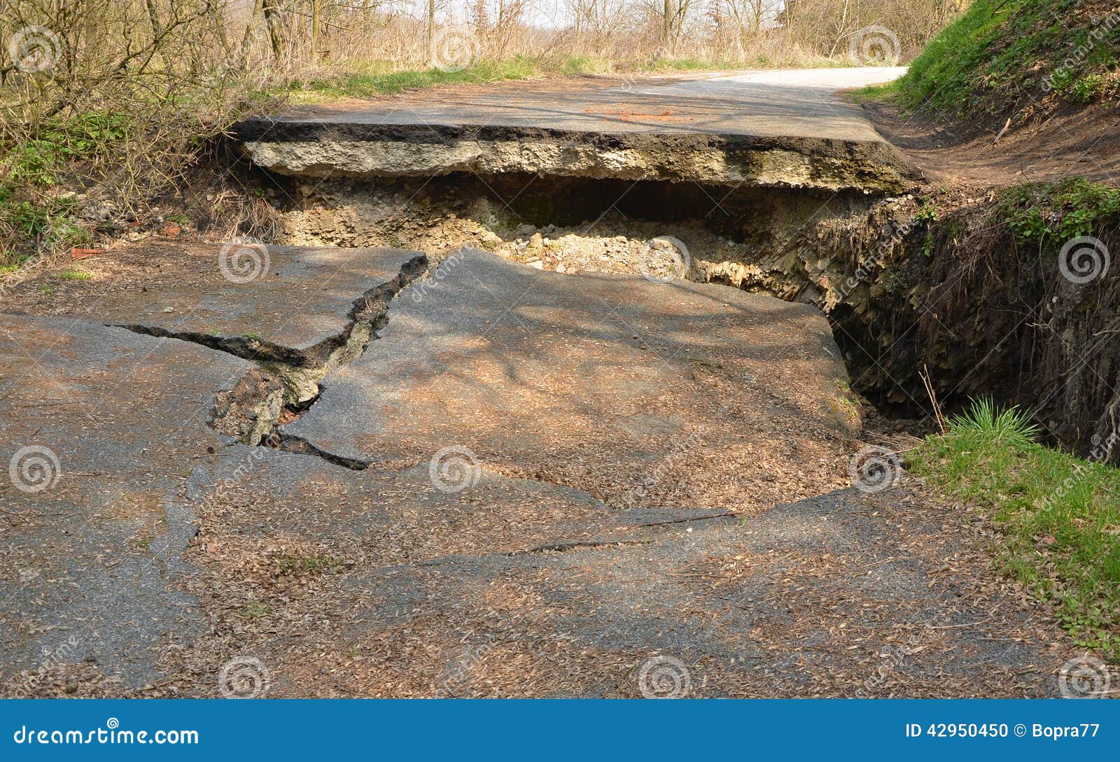 Destroyed asphalt road stock photo. Image of destroyed - 42950450