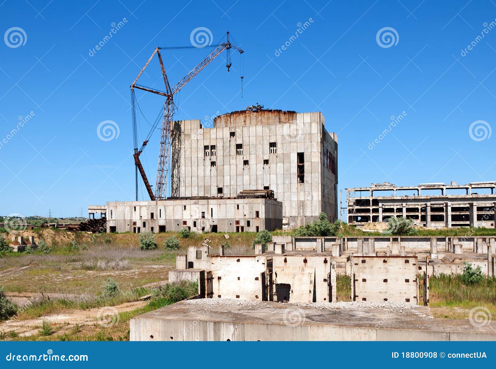 Destroyed Atomic Power Station Stock Photo - Image of blue, power: 18800908