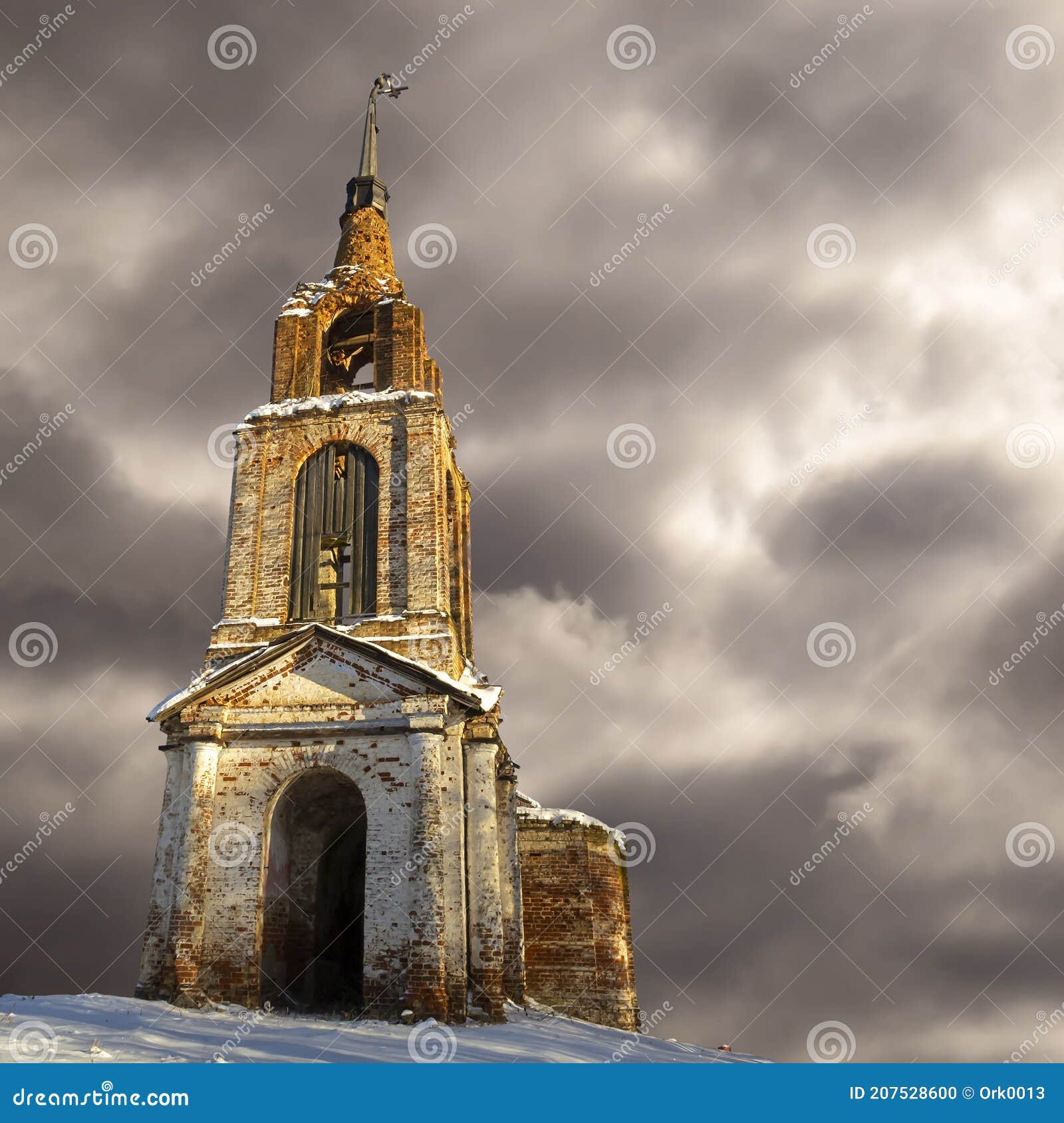 The Bell Tower Was Destroyed Stock Photo - Image of religious, destroy ...