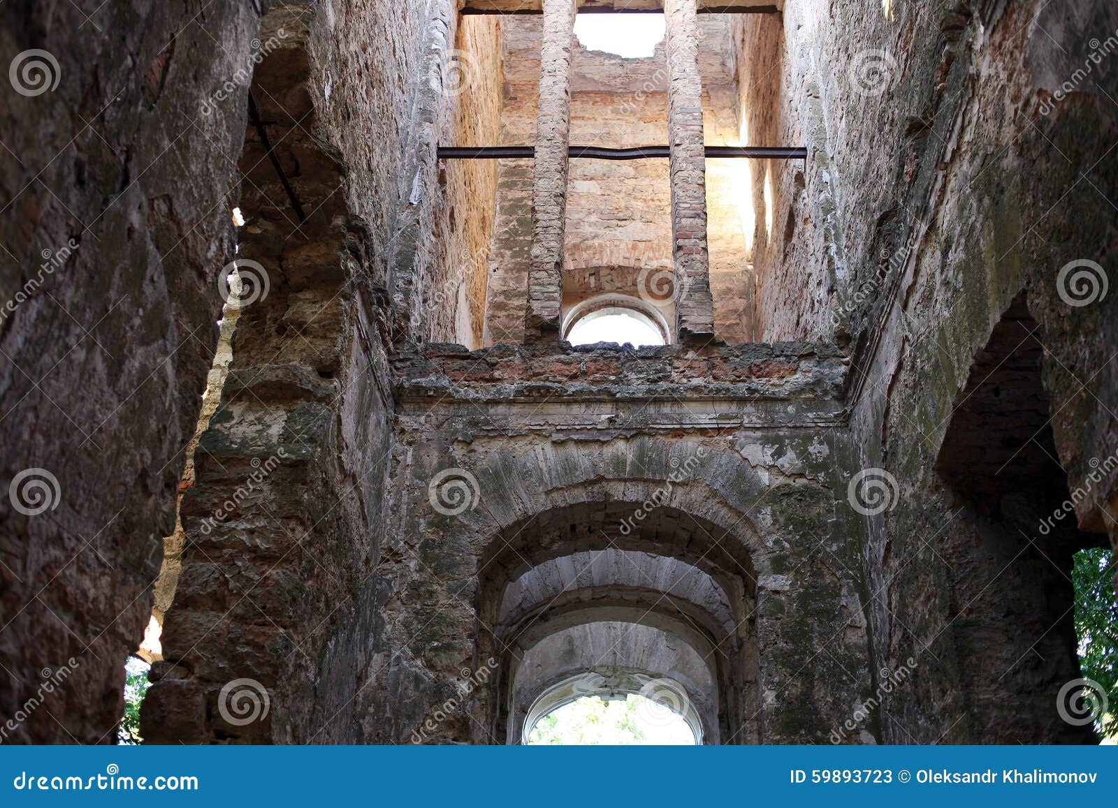 Destroyed bell tower stock image. Image of walls, deserted - 59893723