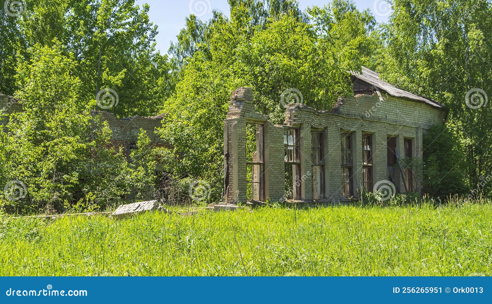 Destroyed brick building stock image. Image of disaster - 256265951