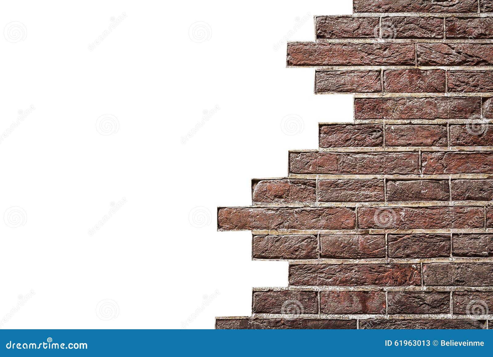 Destroyed brick wall stock image. Image of brick, exterior - 61963013