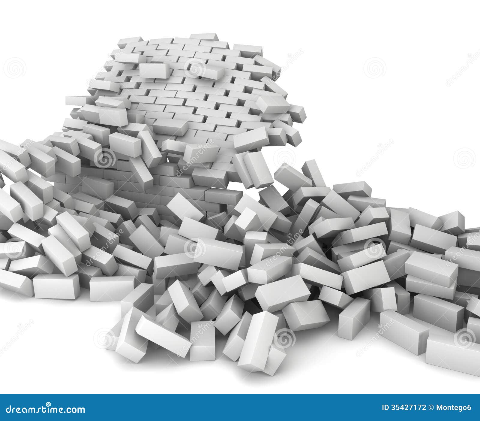 White Brick Wall Falling Down Stock Illustrations – 33 White Brick Wall ...