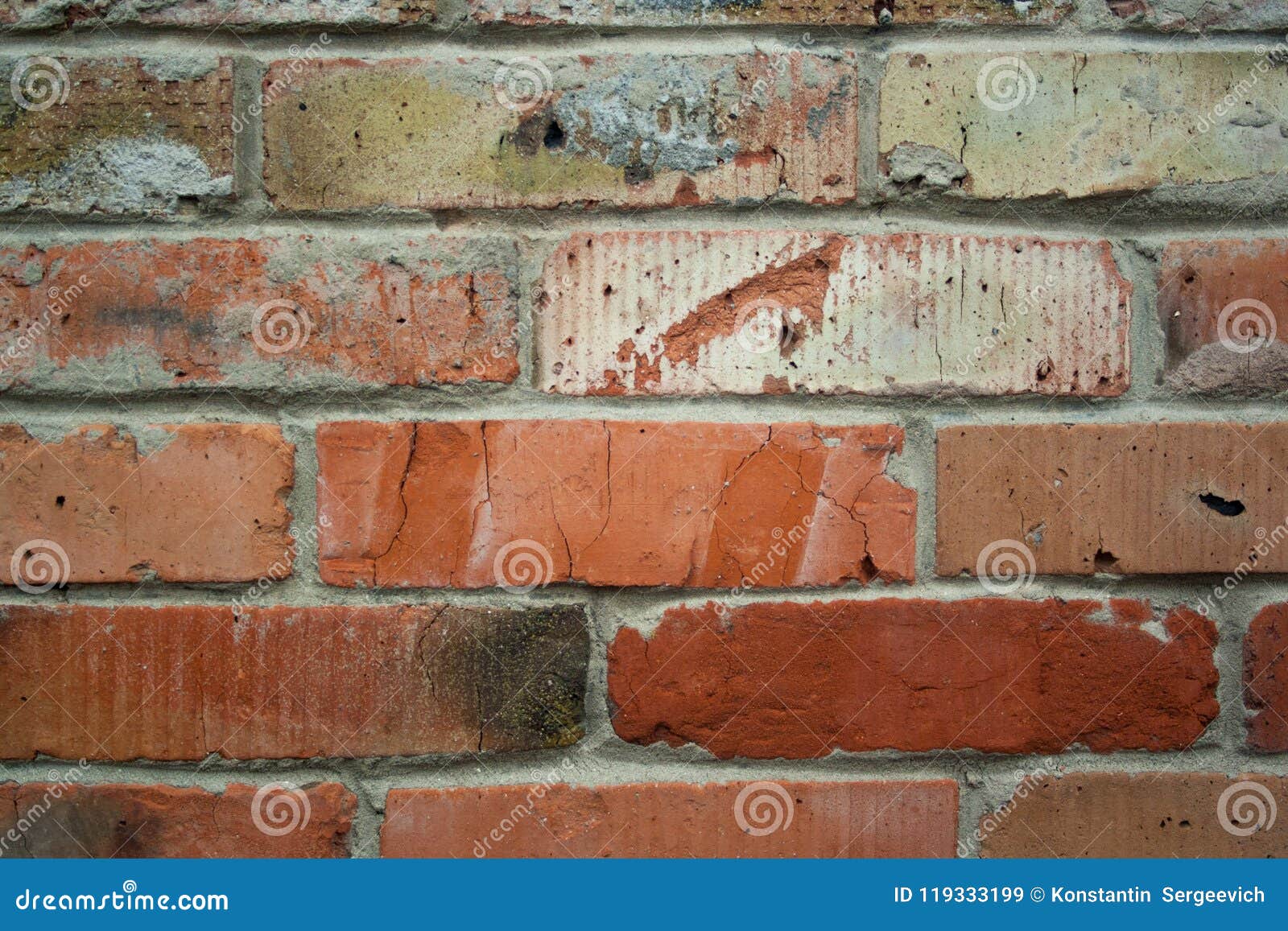 Destroyed brick wall stock image. Image of dirty, construction - 119333199