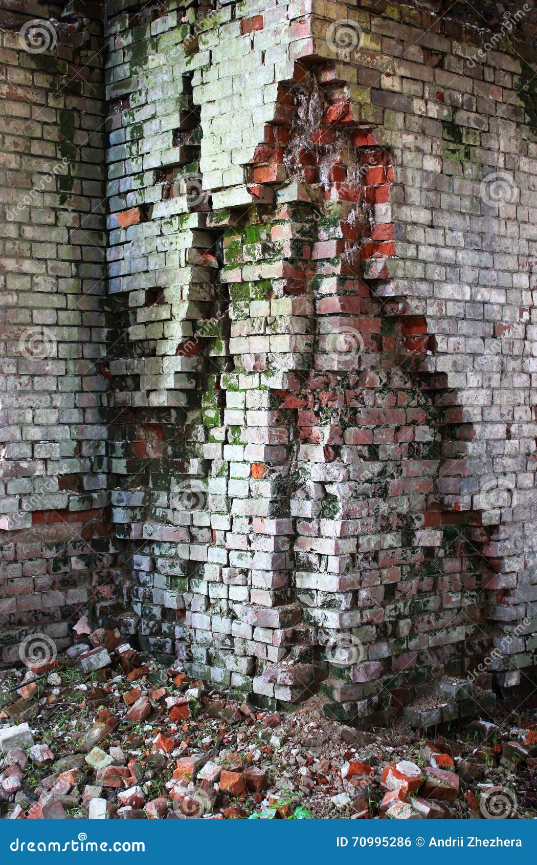 Destroyed brickwork stock photo. Image of grungy, dilapidated - 70995286
