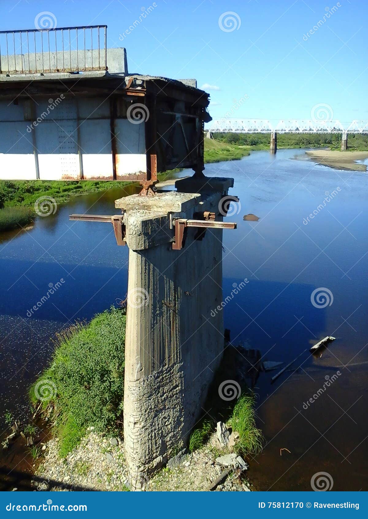Destroyed bridge stock photo. Image of span, road, bridge - 75812170