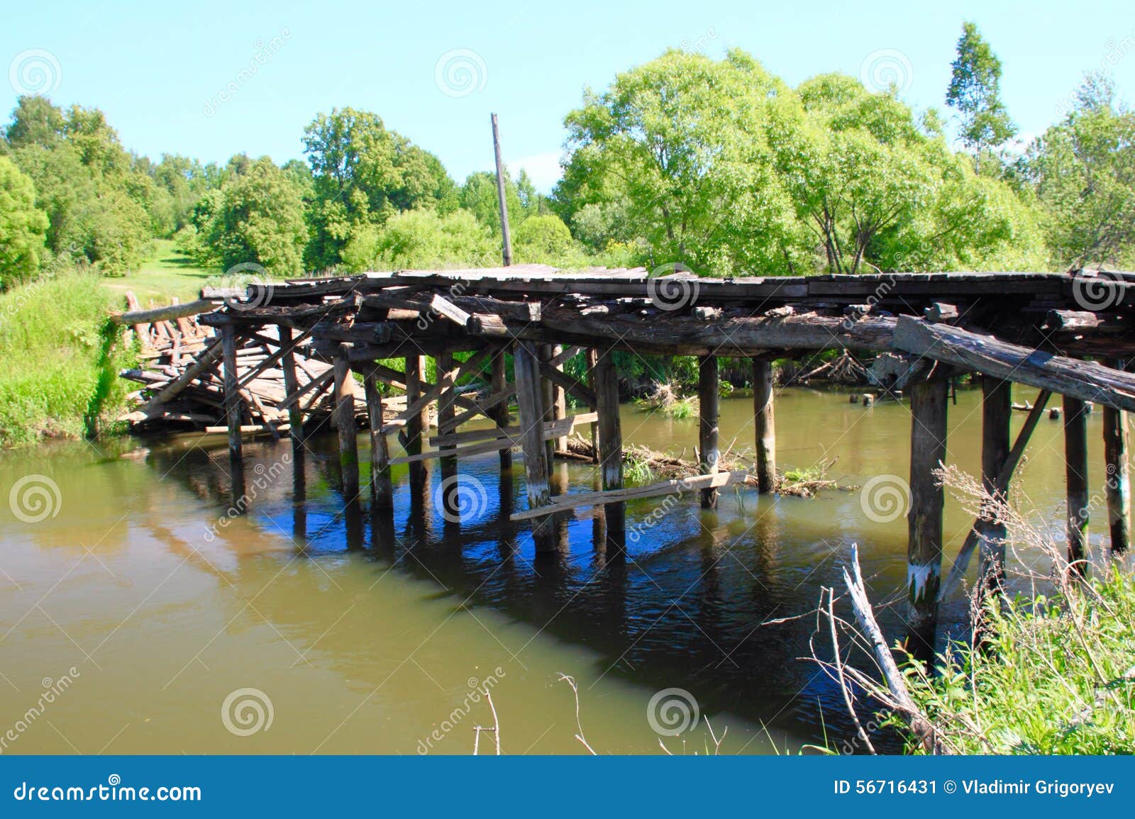 Destroyed bridge stock image. Image of bridge, destroyed - 56716431