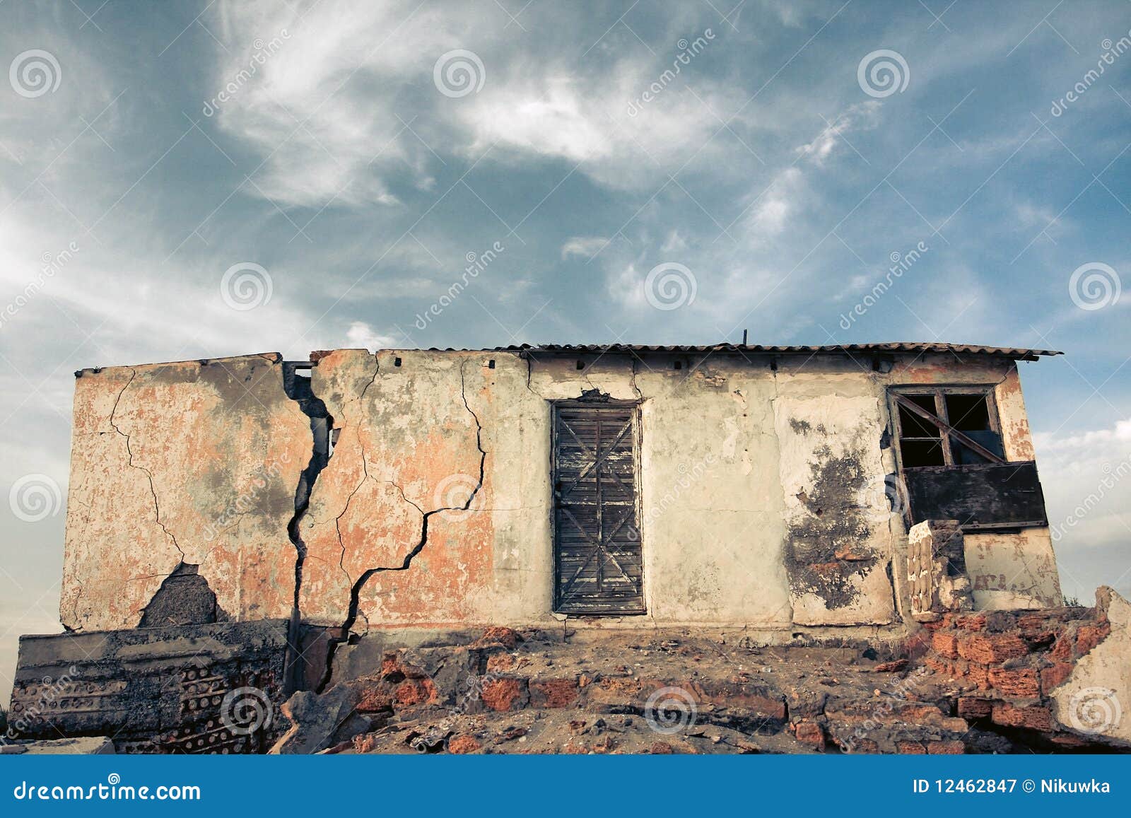 Destroyed building stock image. Image of impact, retirement - 12462847