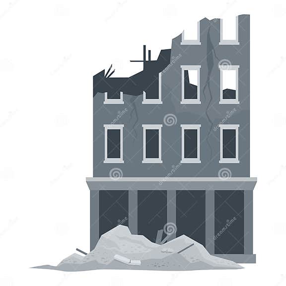 Destroyed Building after a Catastrophe Stock Illustration ...