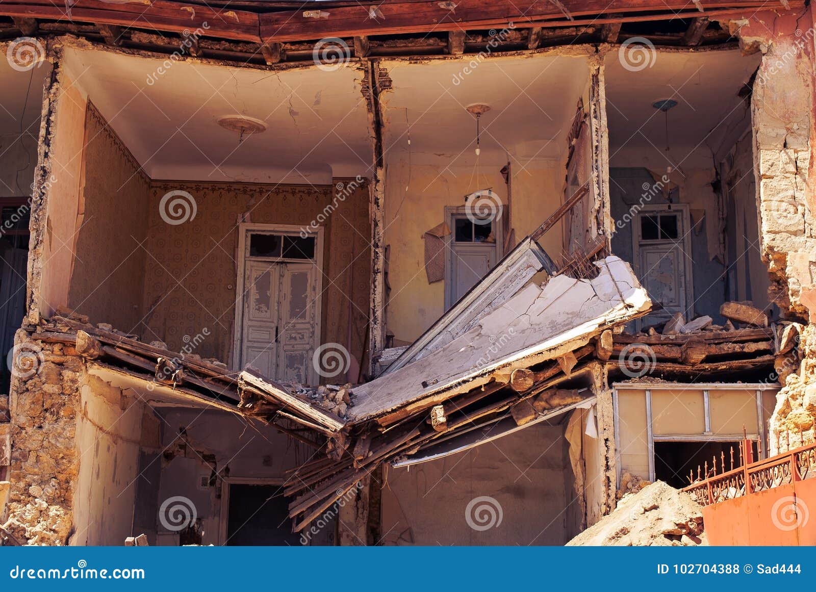 Destroyed building stock photo. Image of destruct, dust - 102704388