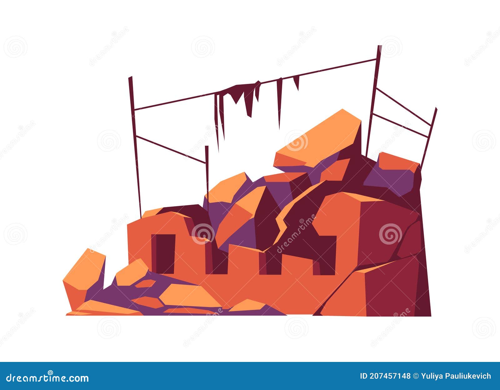 Destroyed Building, Damaged Structure Cartoon Stock Illustration ...