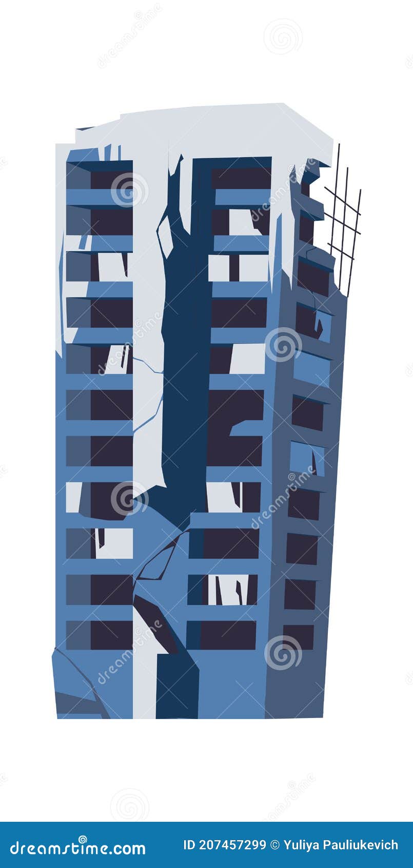 Destroyed Building, Damaged Structure Cartoon Stock Illustration ...