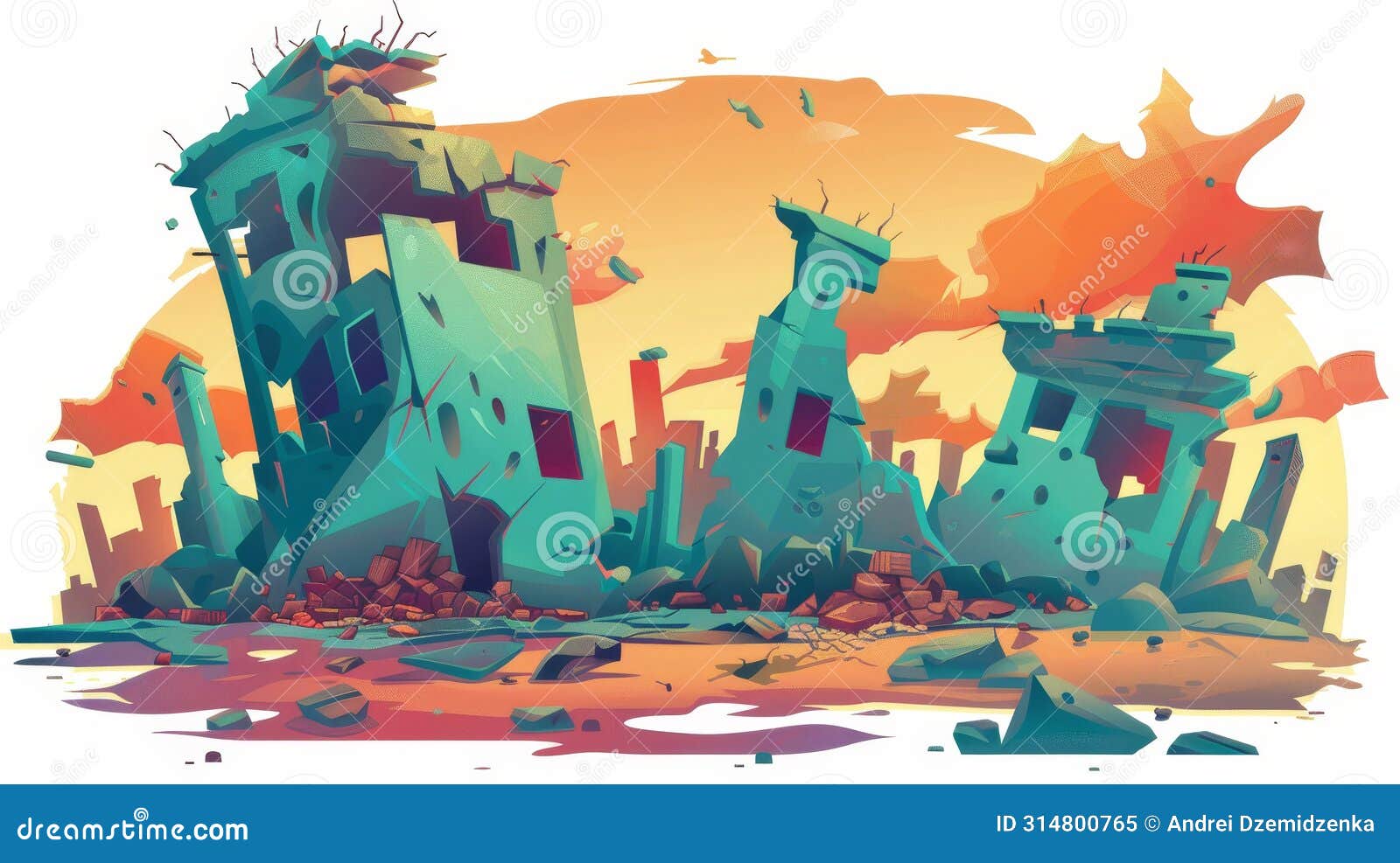 A Destroyed Building, Damaged Structure Caused by a Disaster, Cataclysm ...