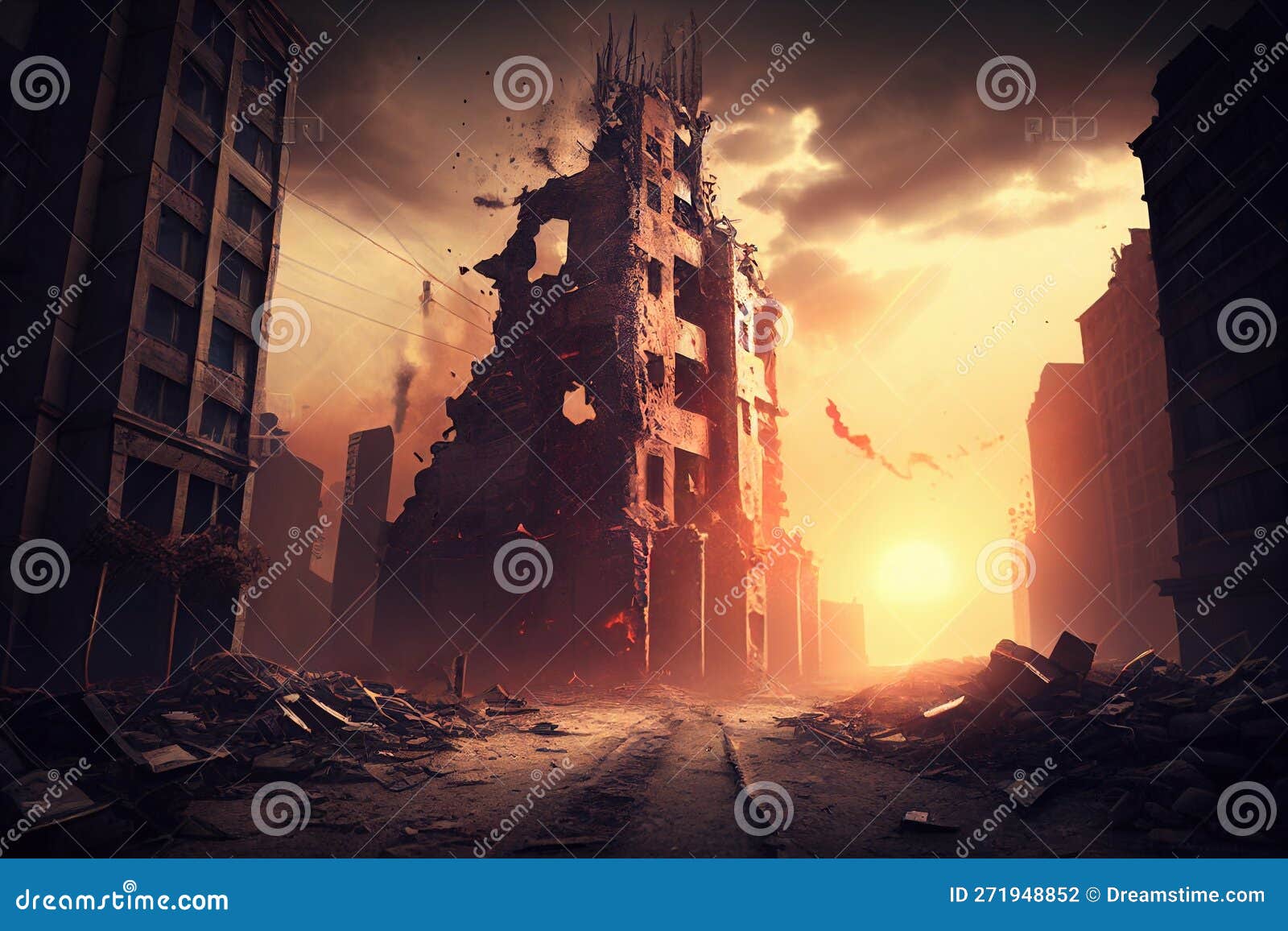 Destroyed Building, Damaged Structure, Consequences of a Disaster ...