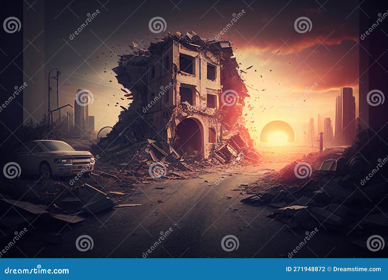 Destroyed Building, Damaged Structure, Consequences of a Disaster ...
