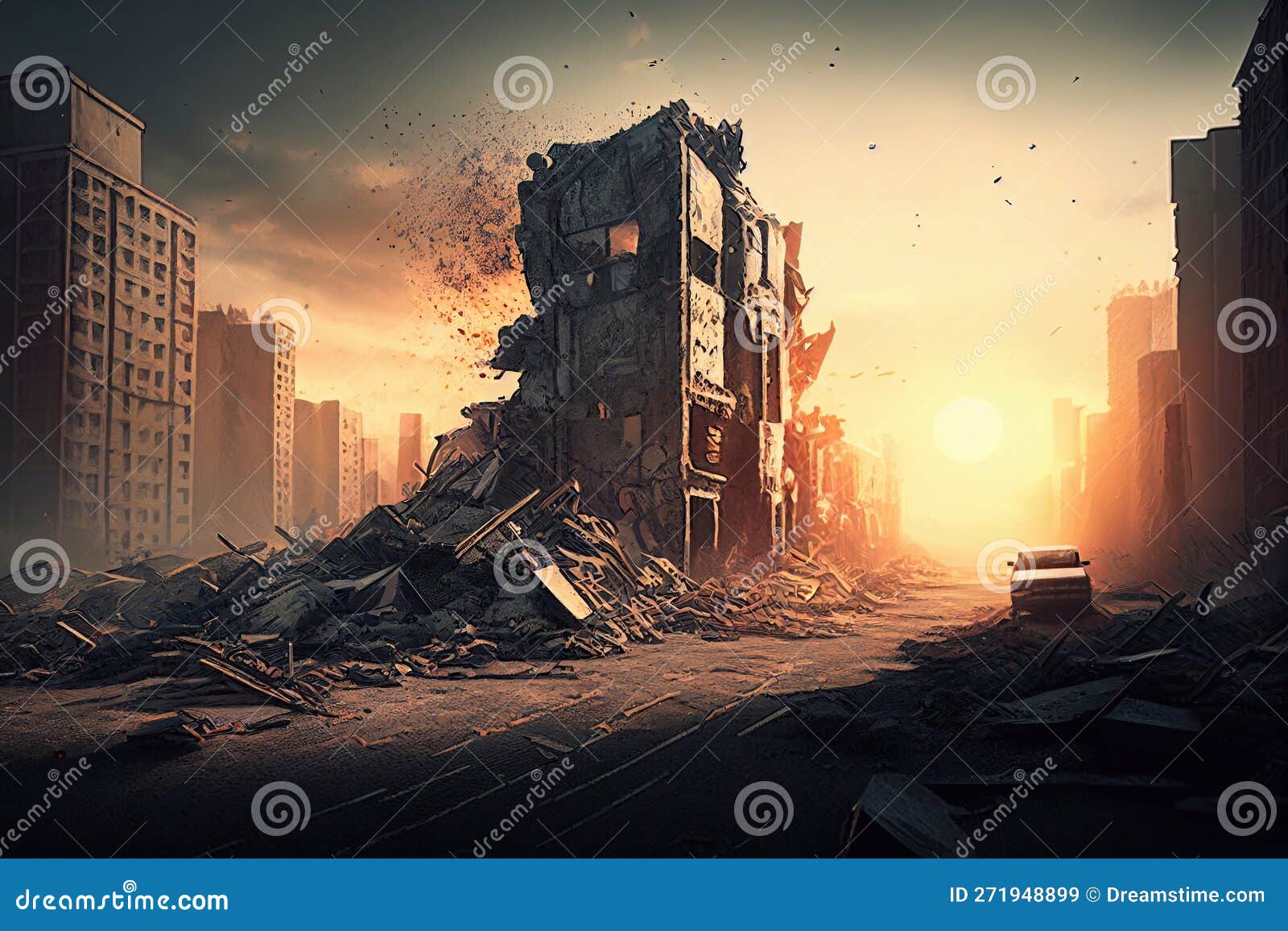 Destroyed Building, Damaged Structure, Consequences of a Disaster ...