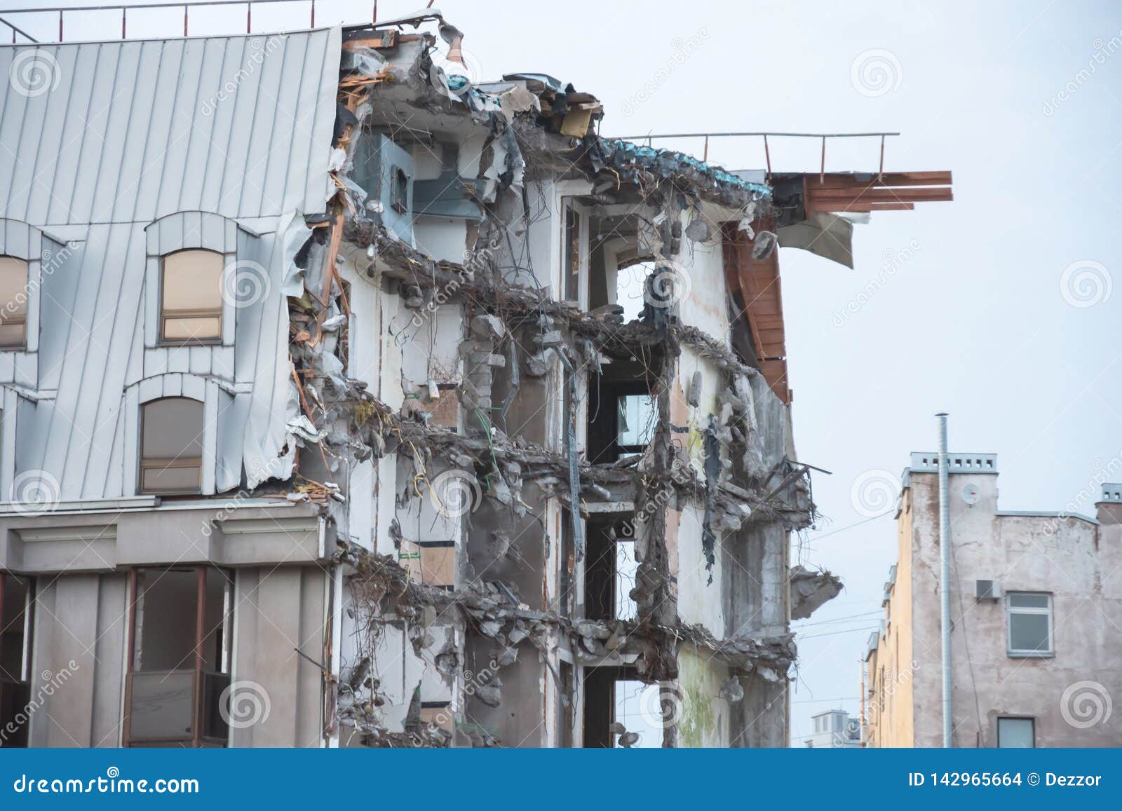 Destroyed Building after Demolition, Man-made Accident. Engineering and ...