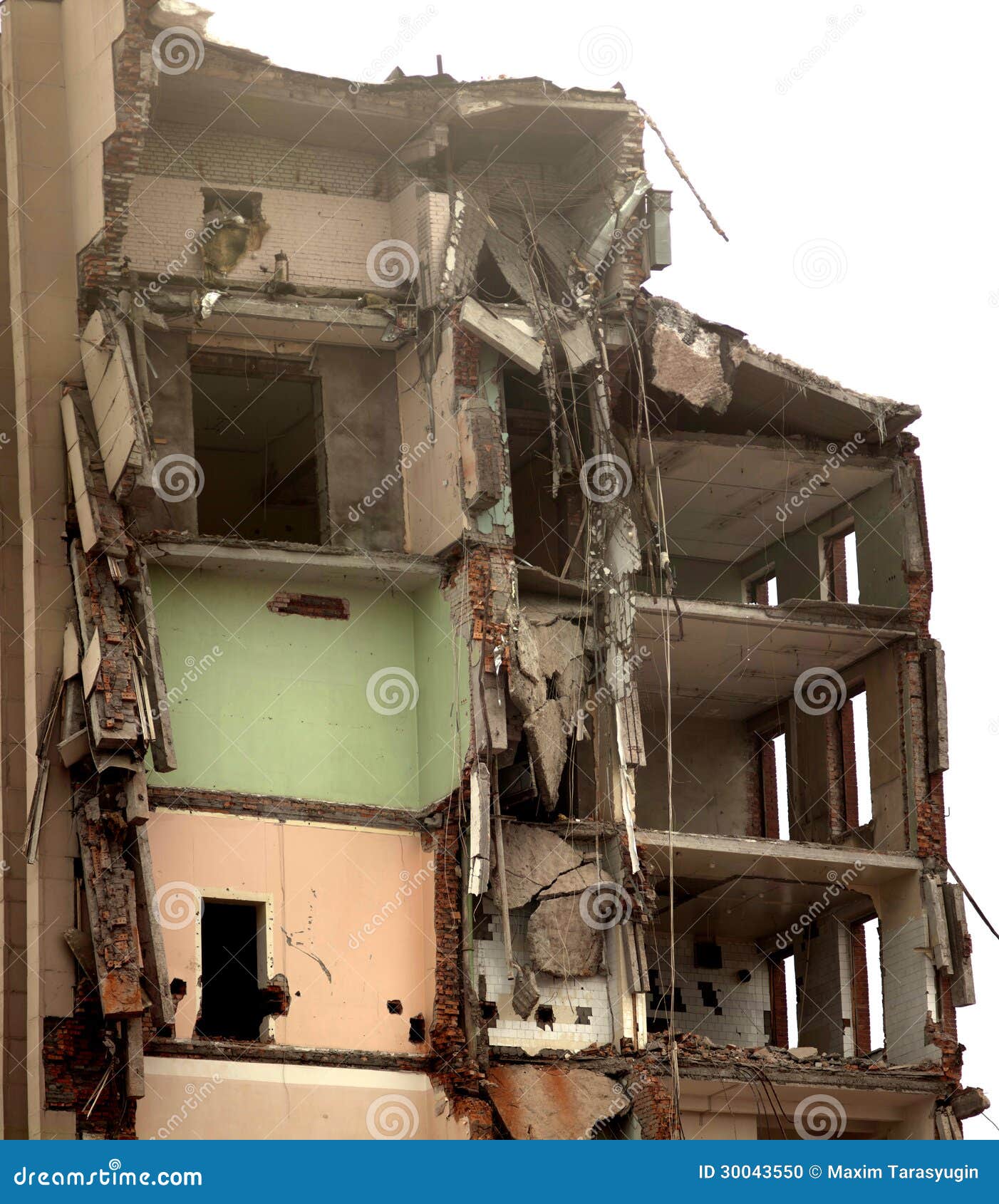 Destroyed building stock photo. Image of door, destruction - 30043550