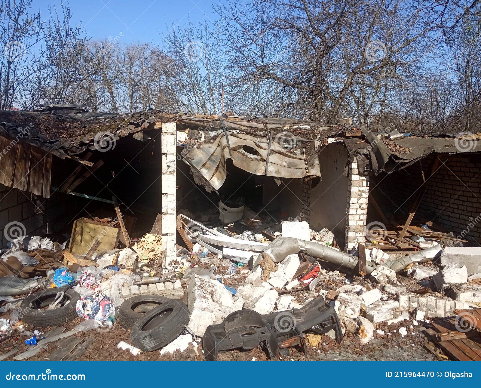 Destroyed Building, Earthquake, Pile of Rubble, Debris, Landfill Stock ...