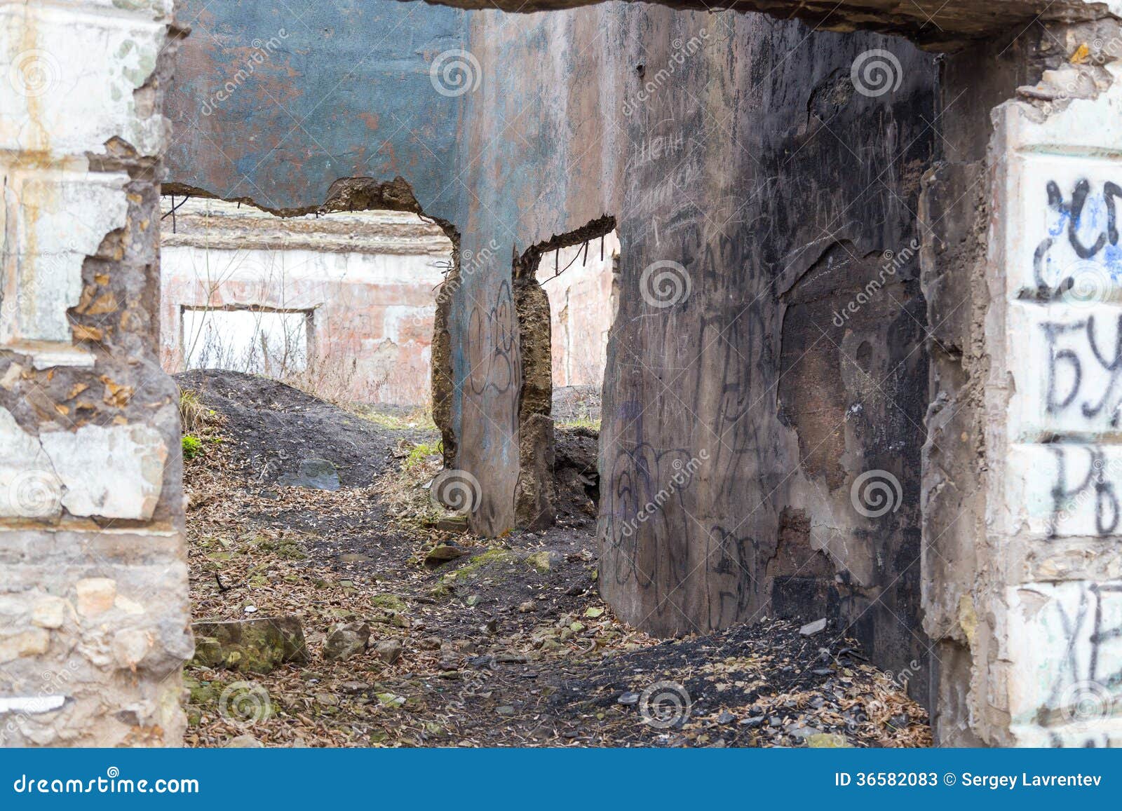 Destroyed building stock image. Image of thrown, construction - 36582083