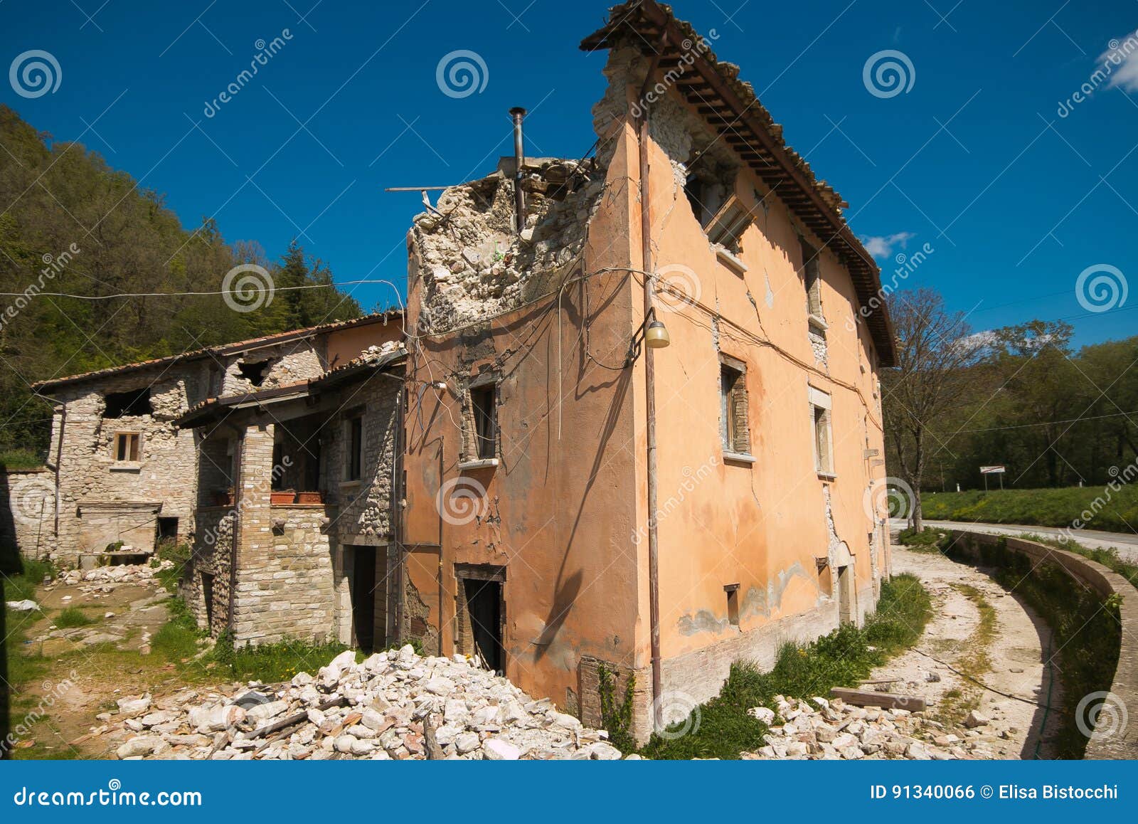 Destroyed Building Near Visso Stock Photo - Image of building, natural ...