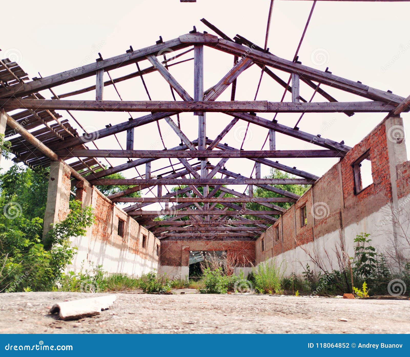 Destroyed building stock photo. Image of destroyed, trees - 118064852