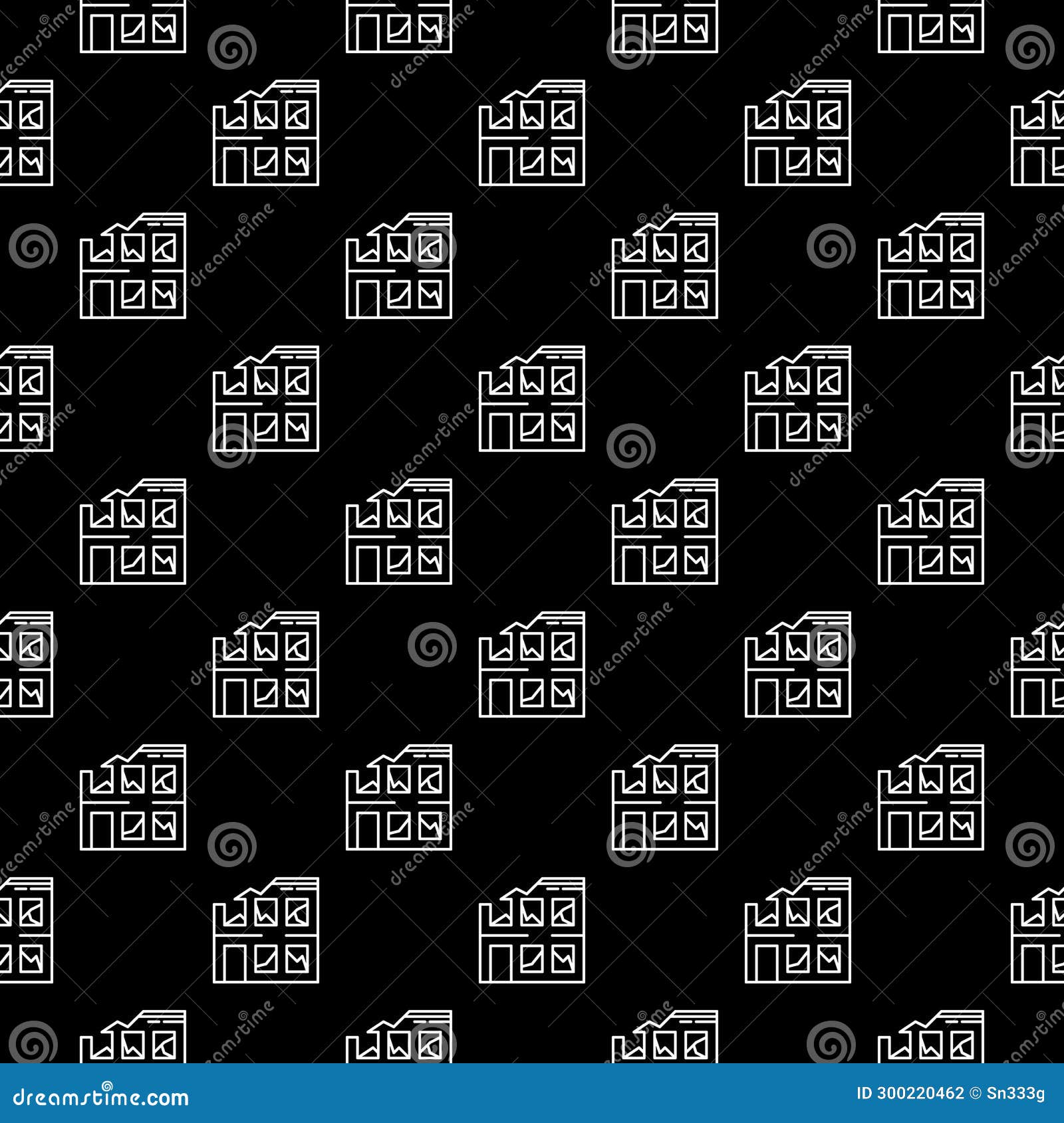 Destroyed Building Vector Concept Dark Outline Seamless Pattern Stock ...