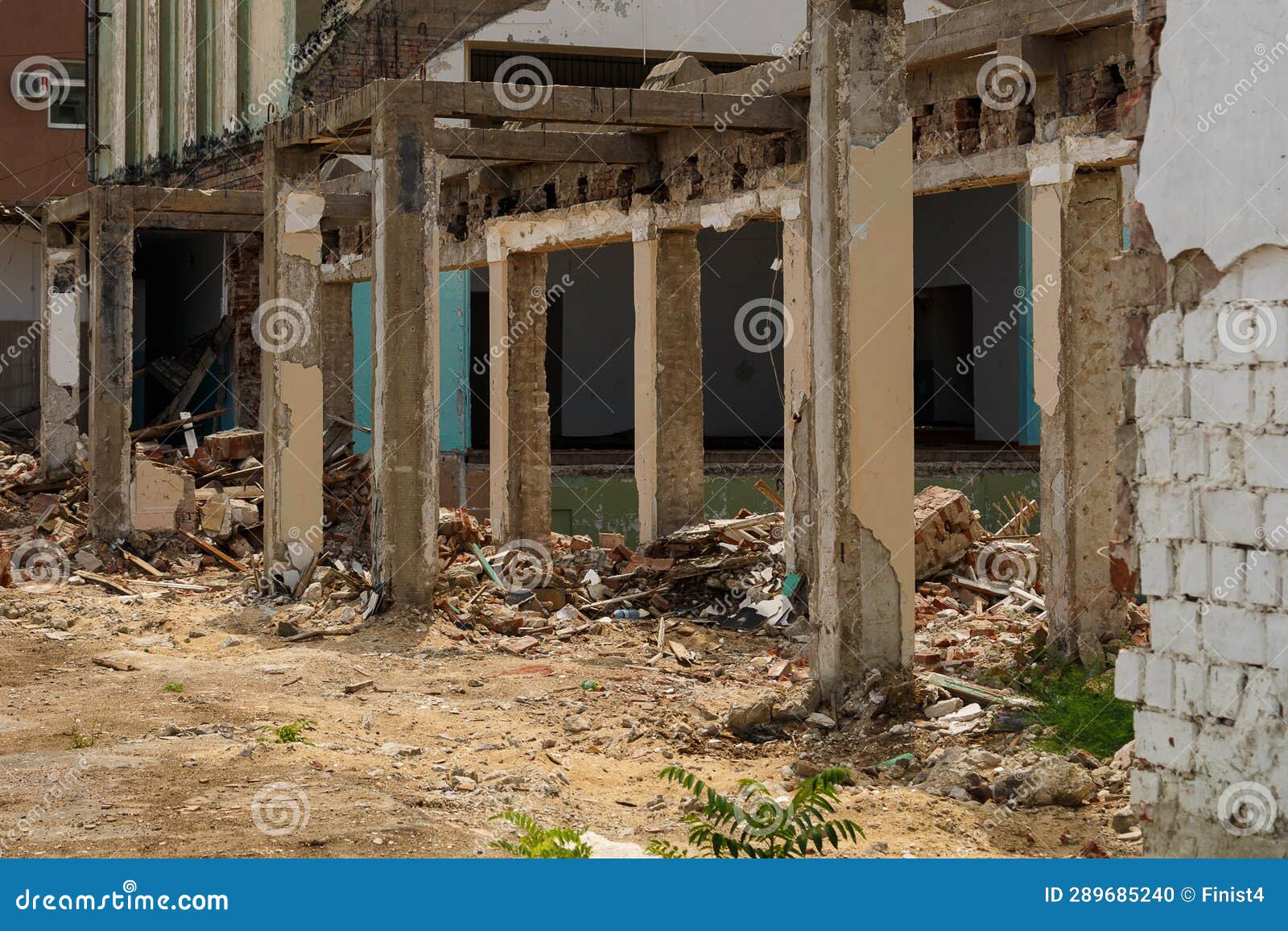 The Destroyed Building is the Wreckage of the Skeleton Due To ...