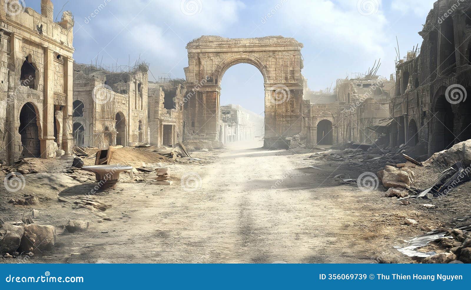 Destroyed Buildings Theme for Wallpaper Stock Image - Image of ...
