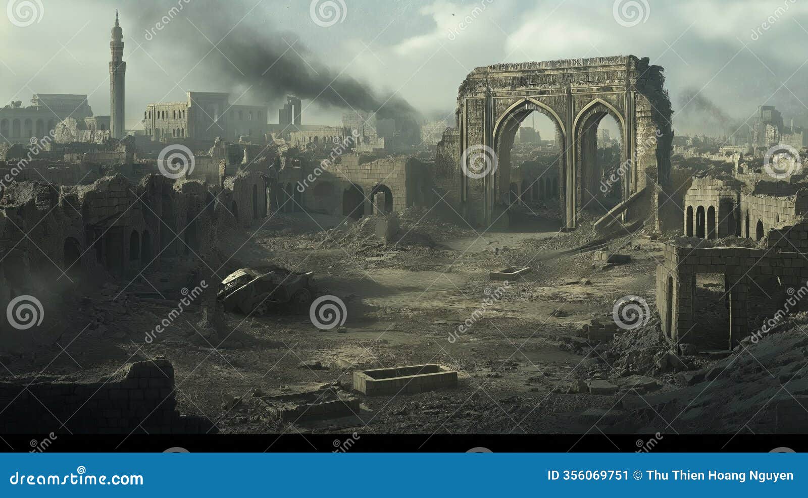 Destroyed Buildings Theme for Wallpaper Stock Image - Image of ...