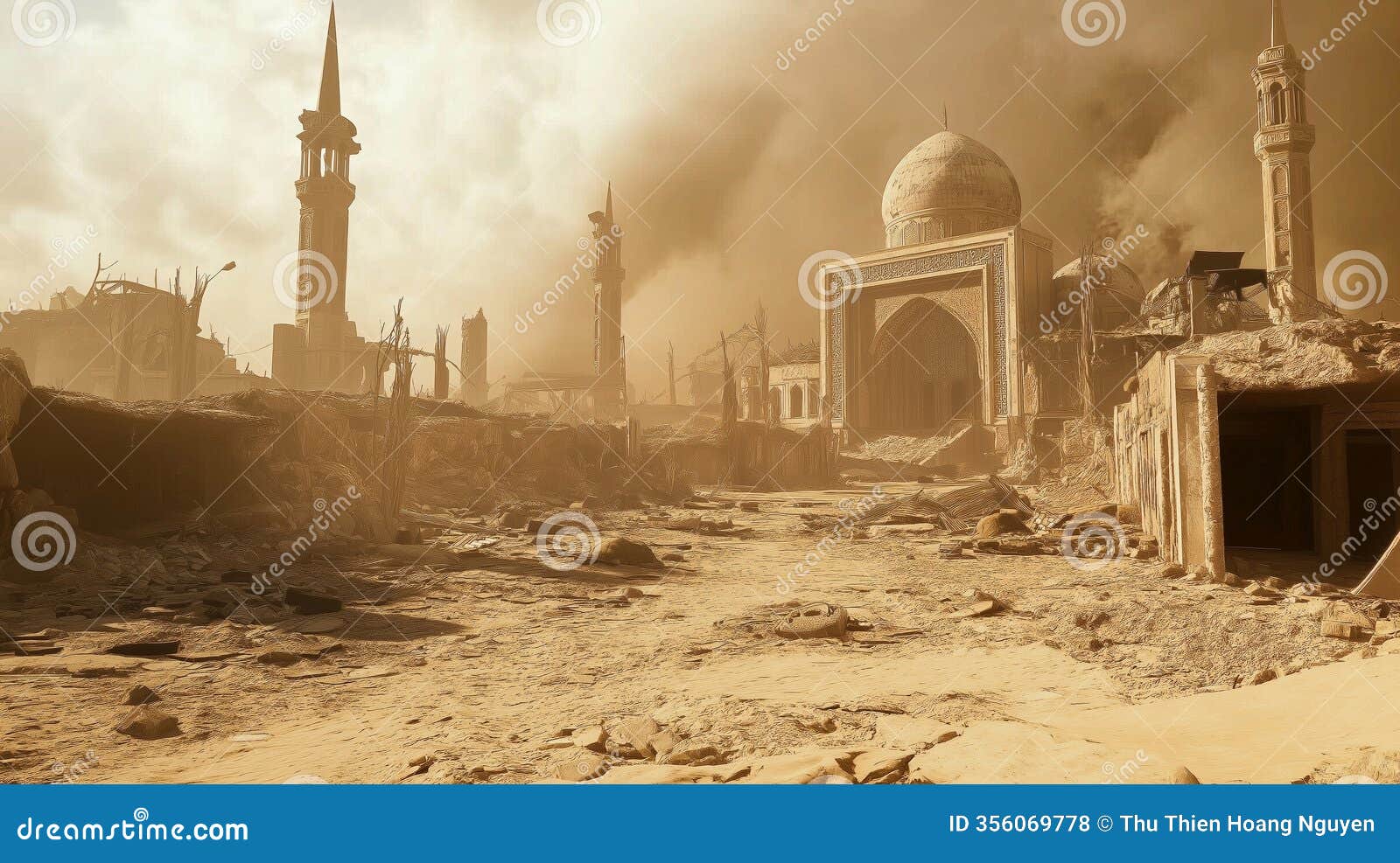 Destroyed Buildings Theme for Wallpaper Stock Photo - Image of building ...