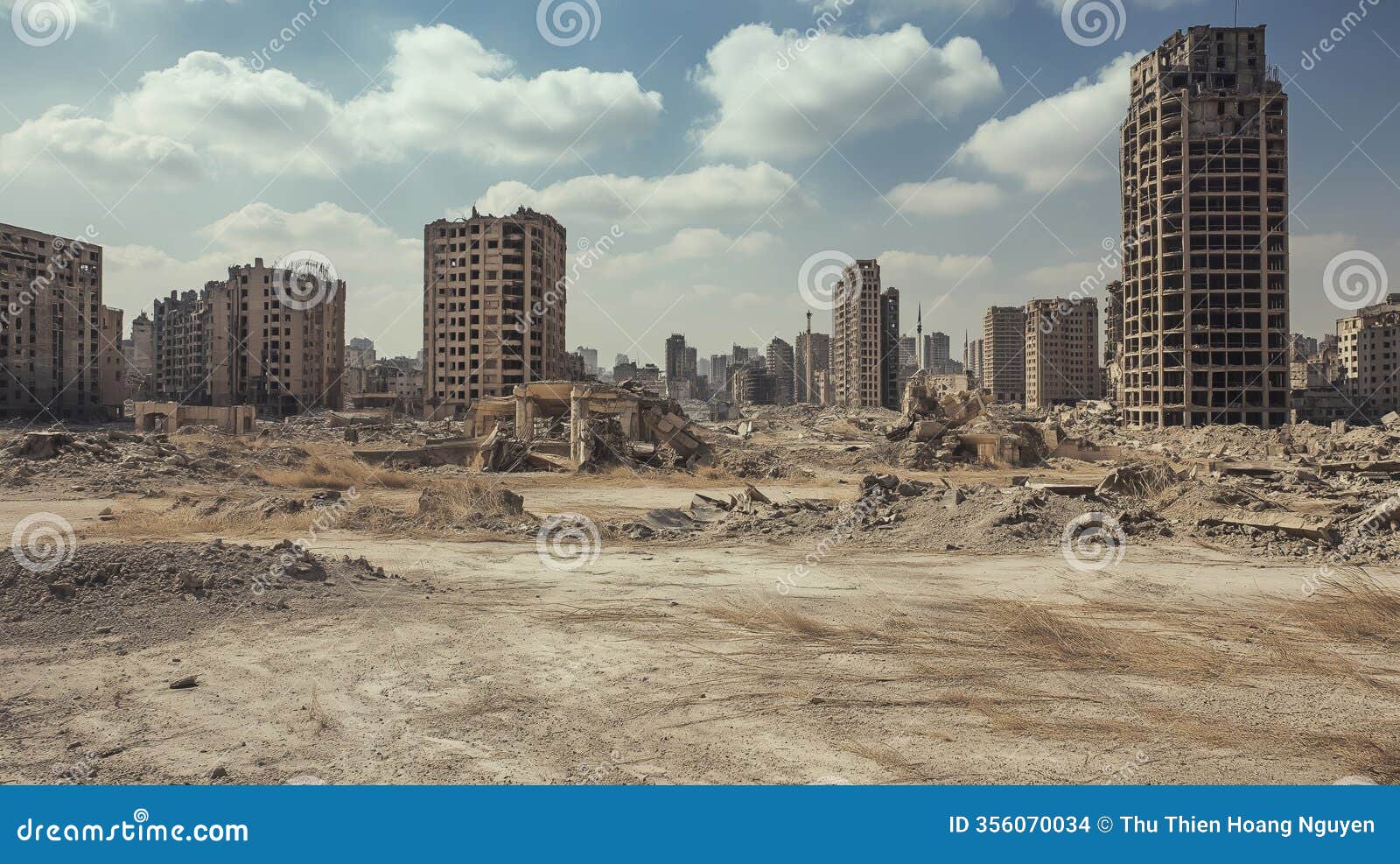 Destroyed Buildings Theme for Wallpaper Stock Photo - Image of ...